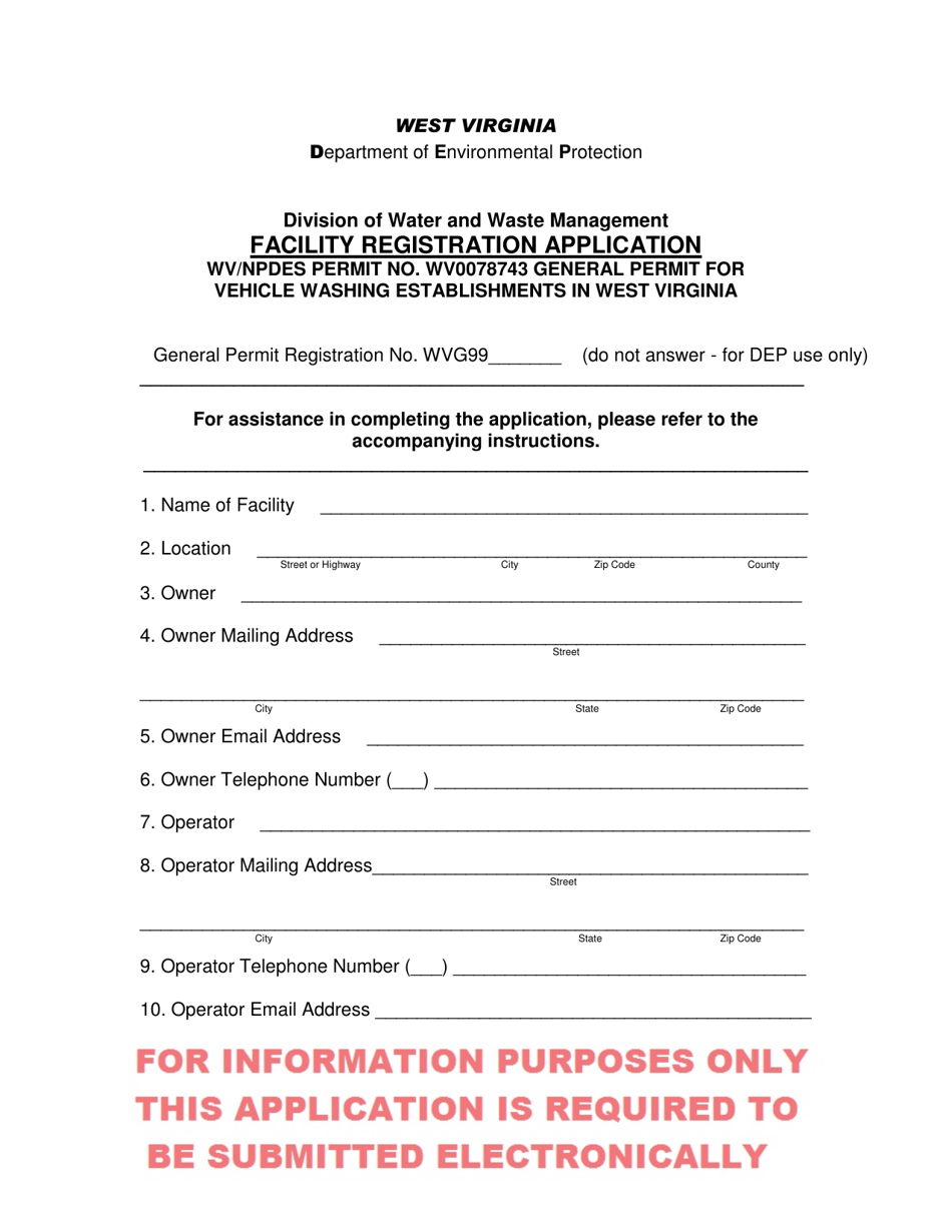 West Virginia Car Wash Site Registration Application - Fill Out, Sign ...