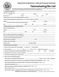 Wisconsin Telemarketing/No Call Complaint - Fill Out, Sign Online and ...