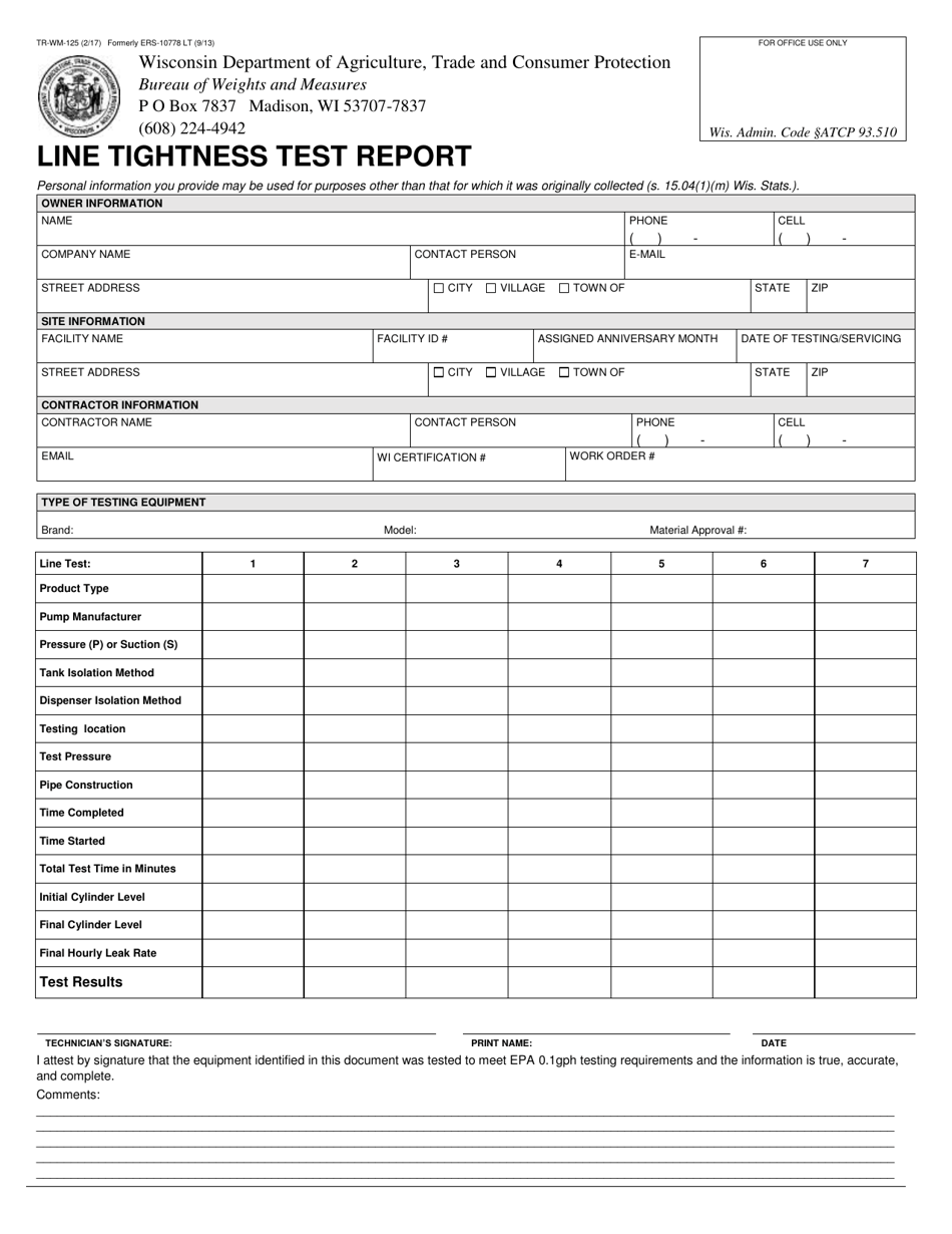 Form TR-WM-125 - Fill Out, Sign Online and Download Printable PDF ...
