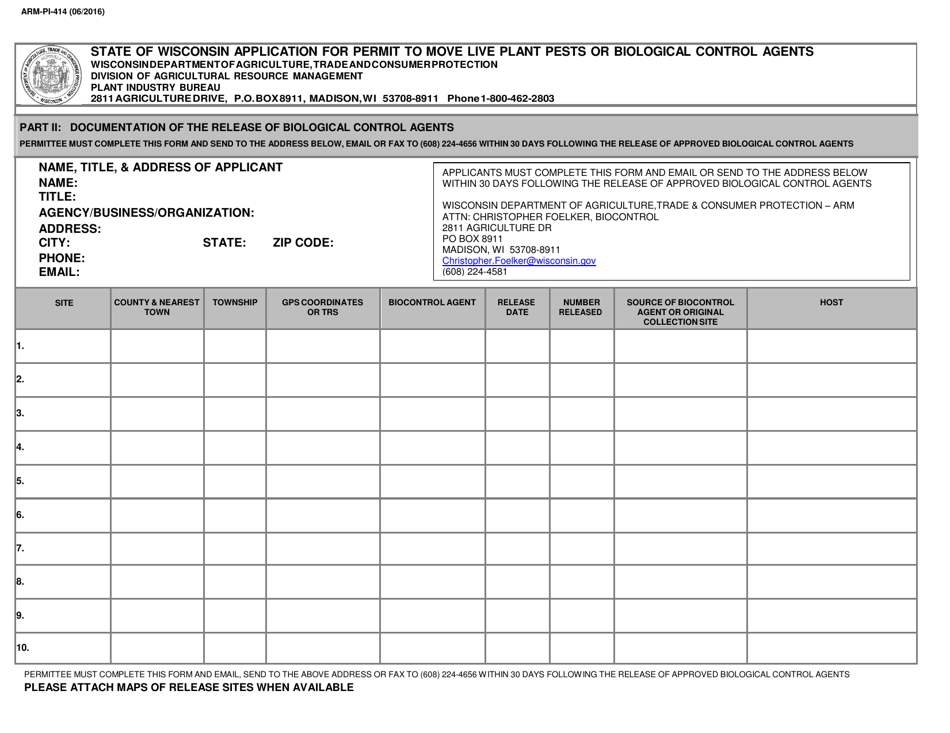 Form ARM-PI-414 Part II - Fill Out, Sign Online and Download Printable ...