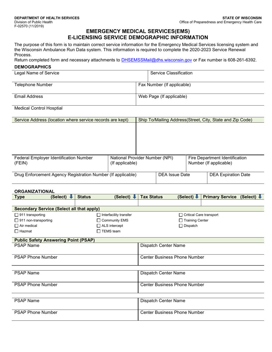 Form F-02570 - Fill Out, Sign Online and Download Fillable PDF, Wisconsin | Templateroller