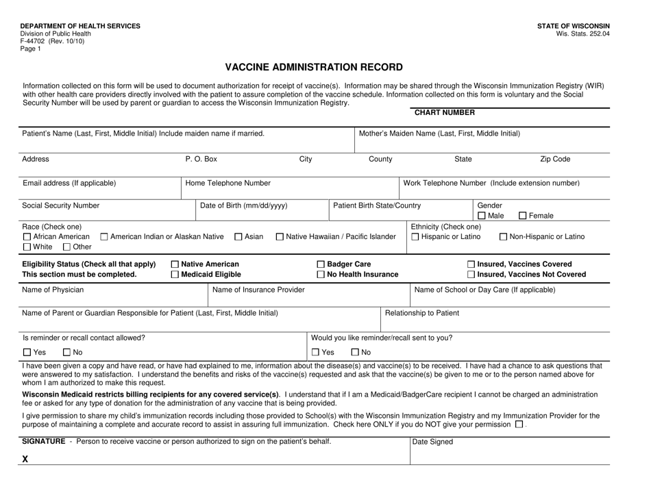 Form F-44702 - Fill Out, Sign Online and Download Fillable PDF ...