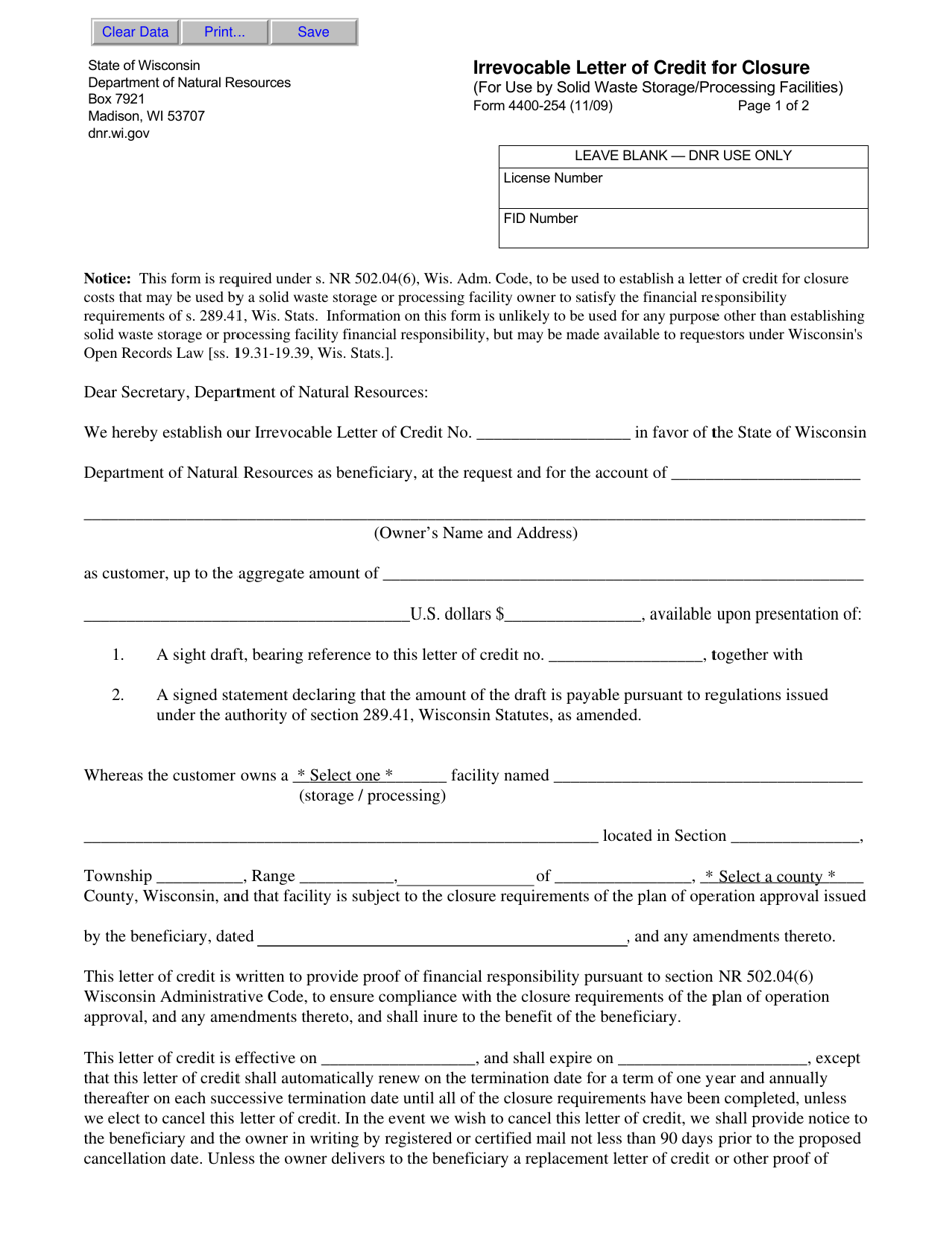 Form 4400-254 - Fill Out, Sign Online and Download Fillable PDF ...