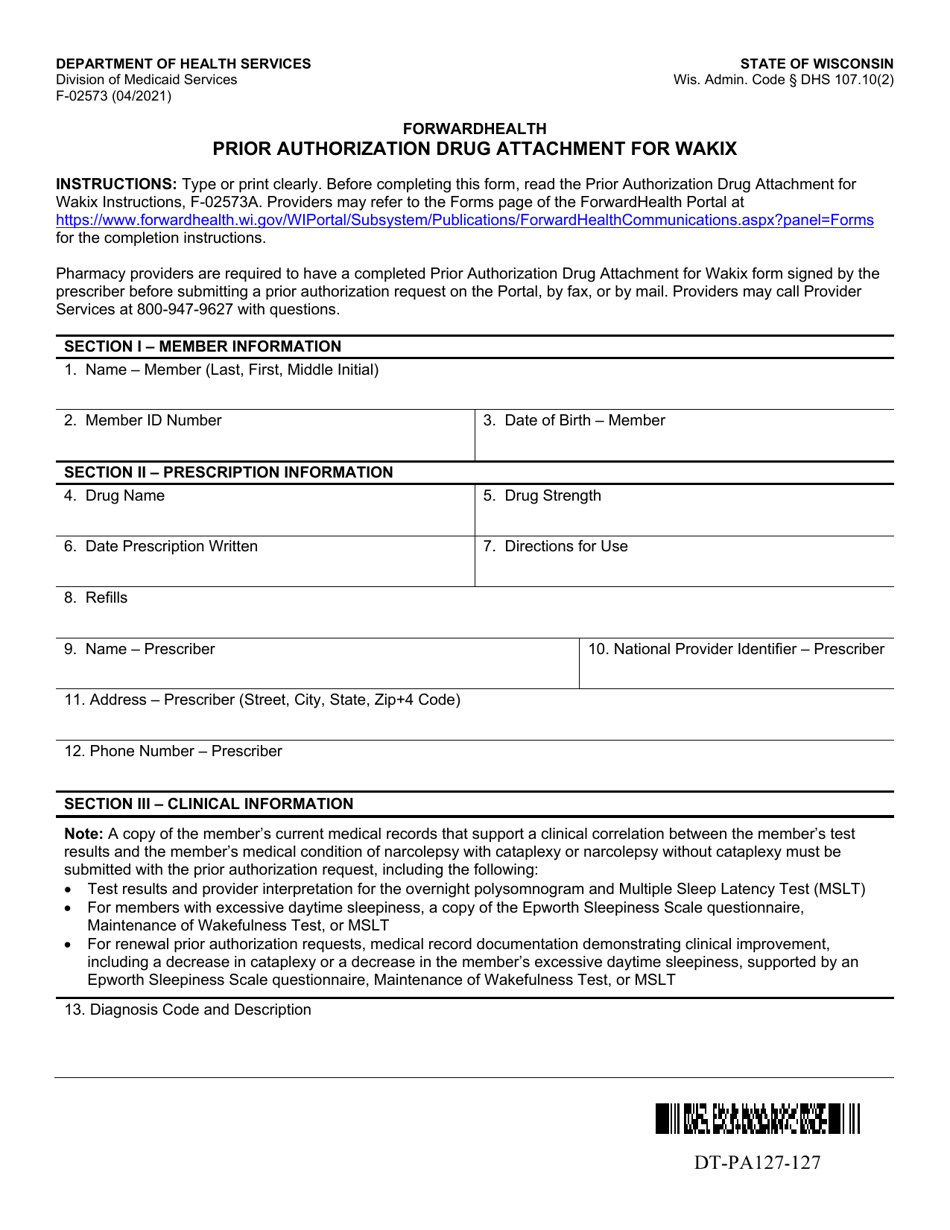 Form F-02573 - Fill Out, Sign Online and Download Fillable PDF ...