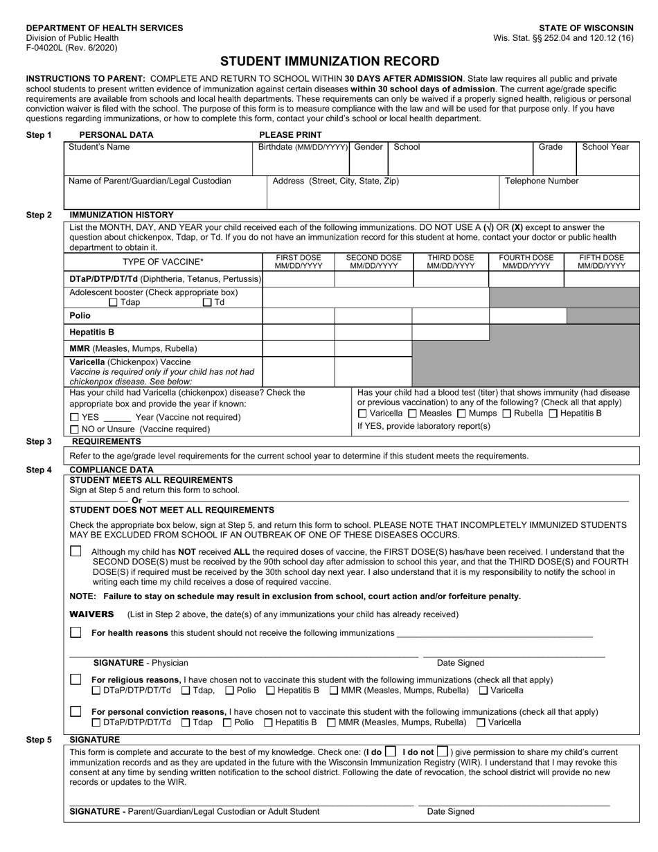 Form F-04020L - Fill Out, Sign Online and Download Fillable PDF ...