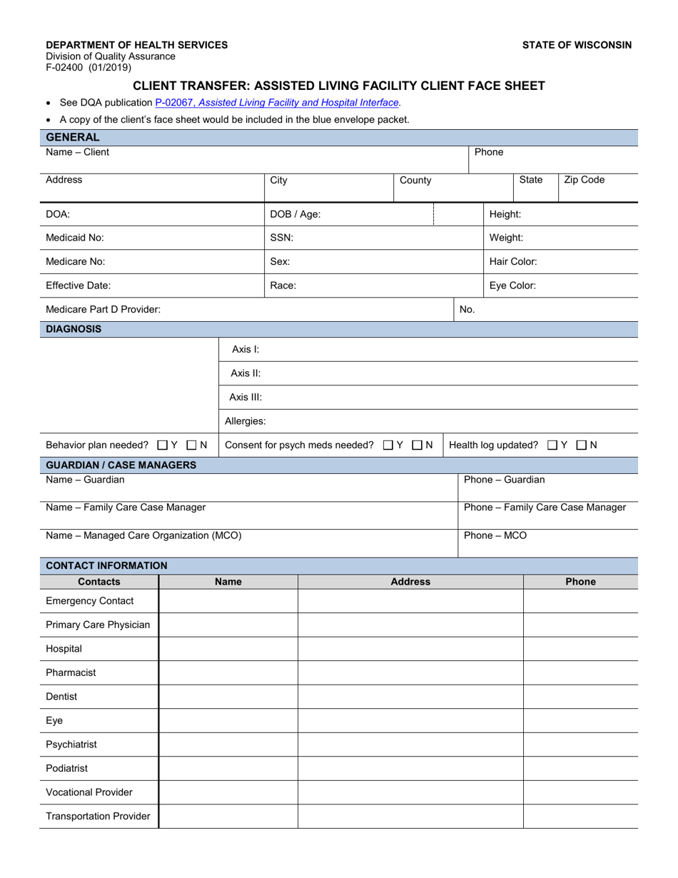 Form F-02400 - Fill Out, Sign Online and Download Printable PDF ...