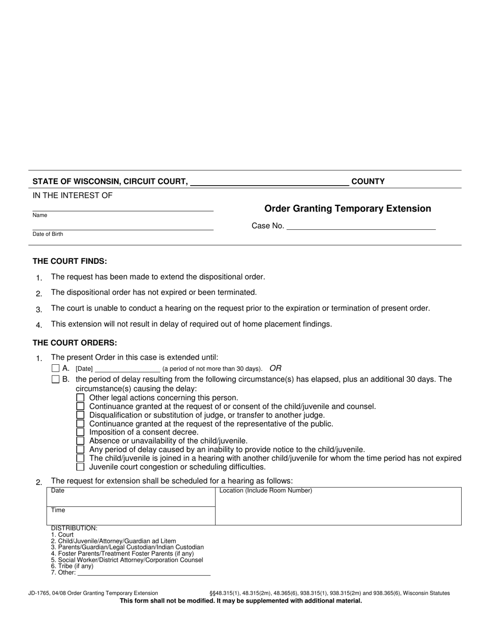 Form JD-1765 - Fill Out, Sign Online and Download Printable PDF ...