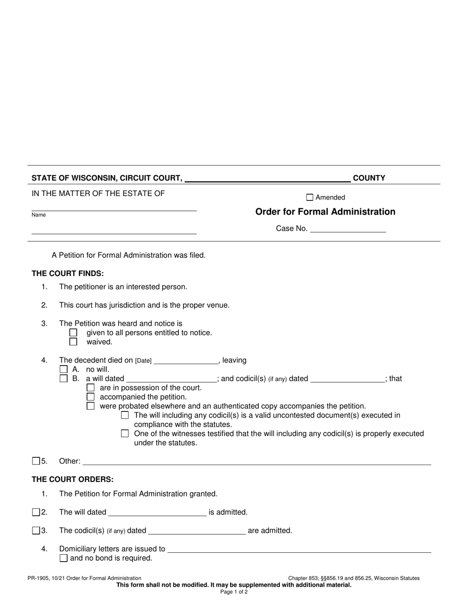 Form PR-1905 - Fill Out, Sign Online and Download Printable PDF ...