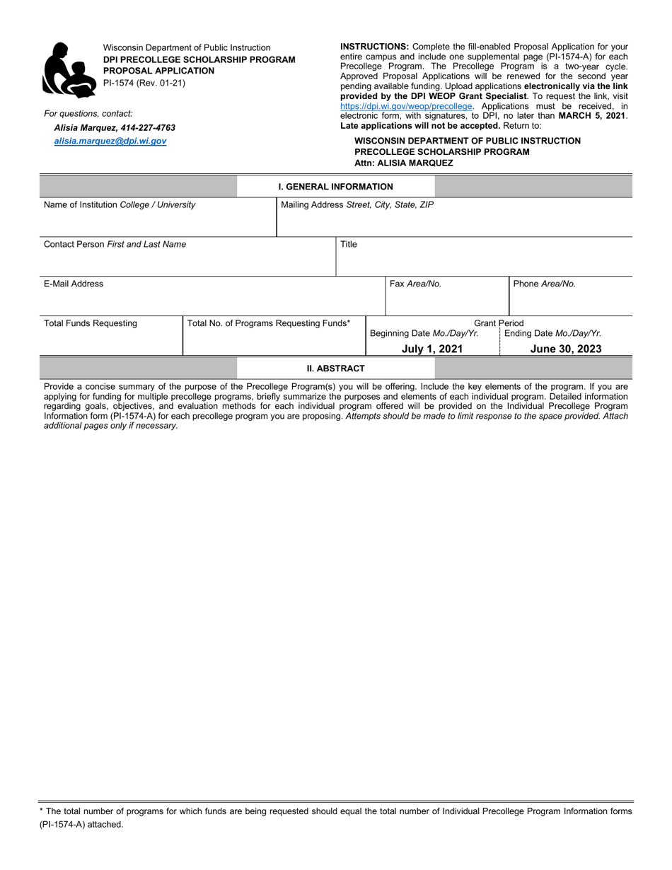 Form PI-1574 - Fill Out, Sign Online and Download Fillable PDF ...