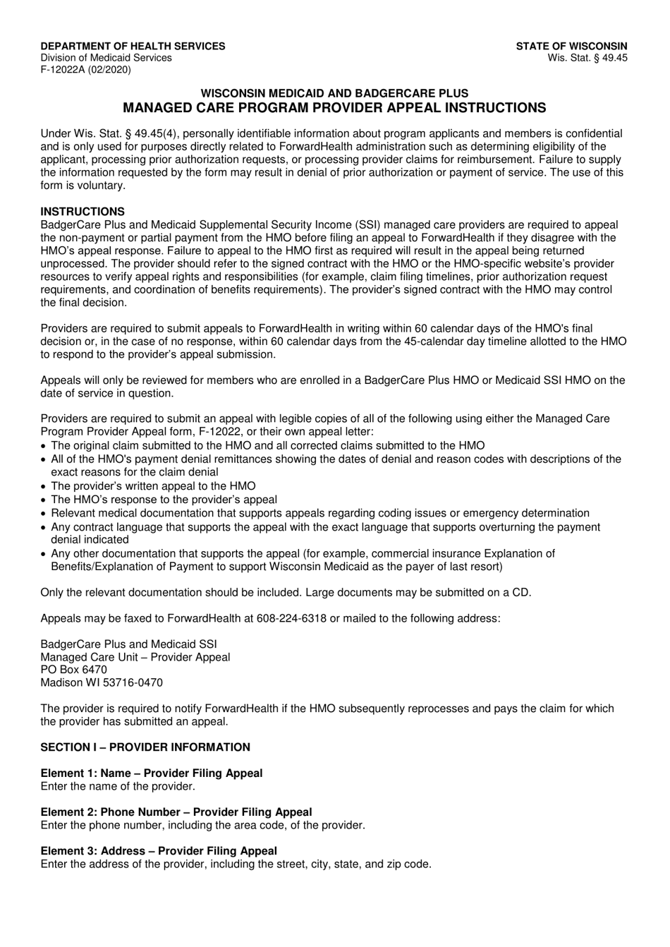 Download Instructions For Form F 12022 Managed Care Program Provider download-instructions-for-form-f-12022-managed-care-program-provider