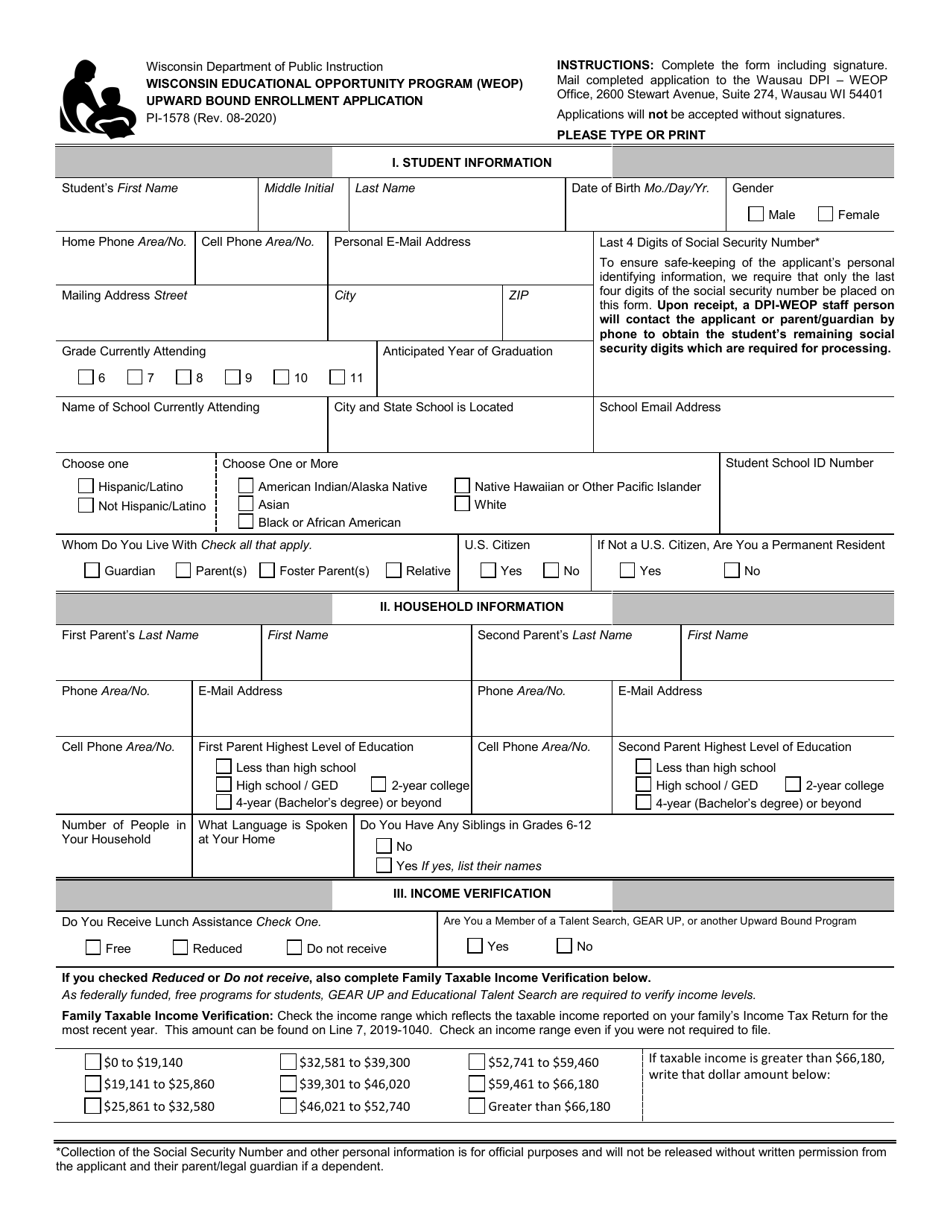 Form PI-1578 - Fill Out, Sign Online and Download Fillable PDF ...