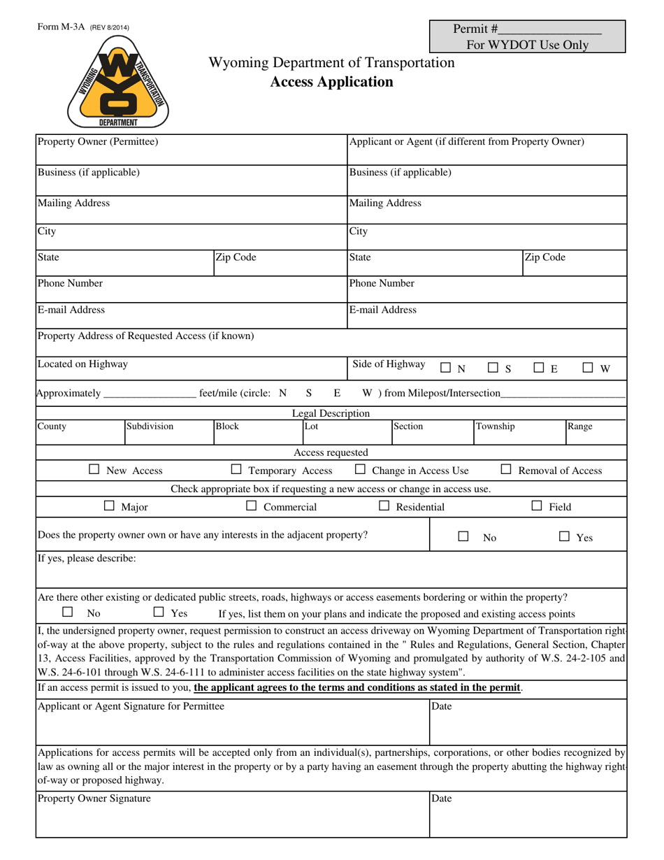 Form M 3A Fill Out Sign Online And Download Fillable PDF Wyoming