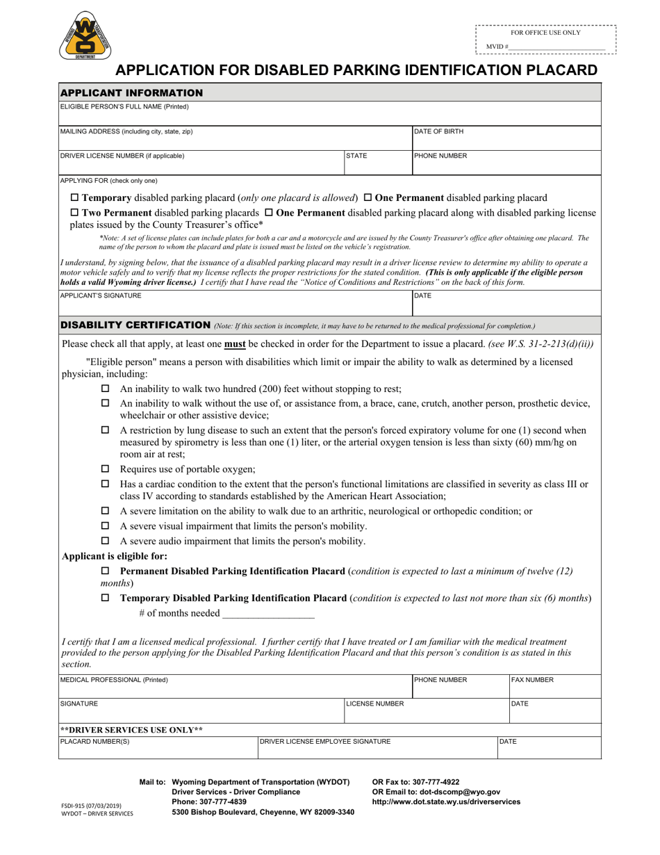 Form FSDI-915 - Fill Out, Sign Online and Download Fillable PDF ...