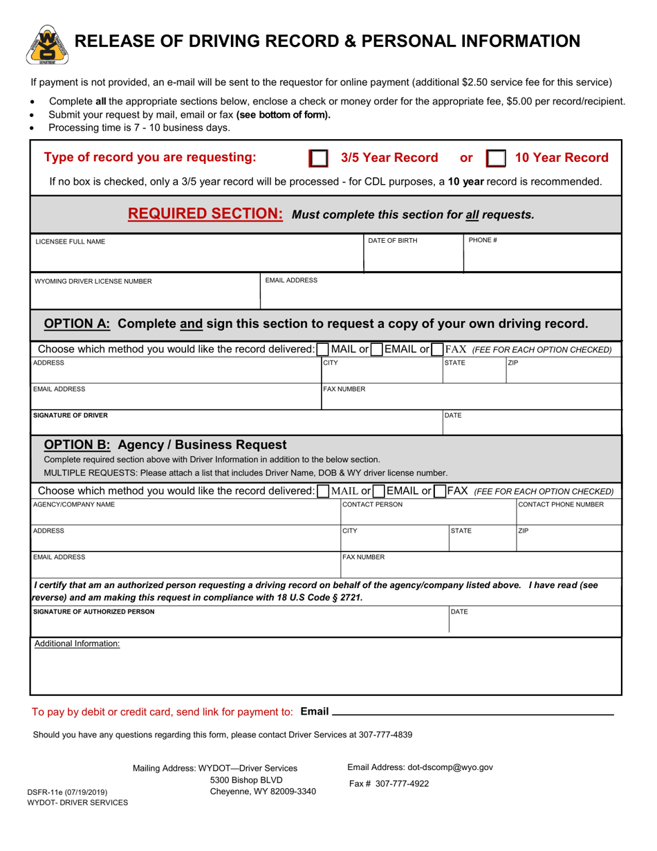 Form DSFR-11E - Fill Out, Sign Online and Download Fillable PDF ...