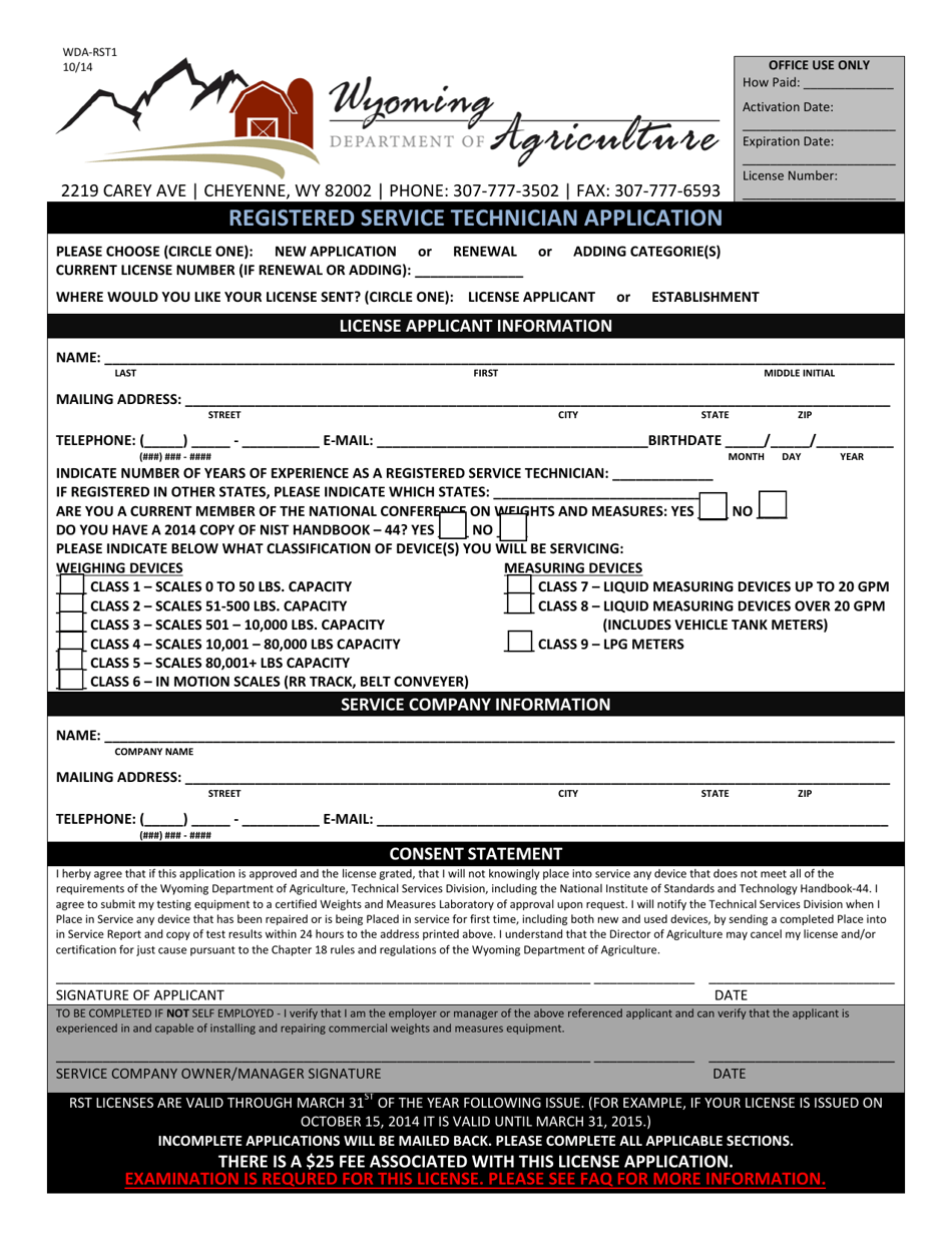 Form WDA-RST1 - Fill Out, Sign Online and Download Fillable PDF ...