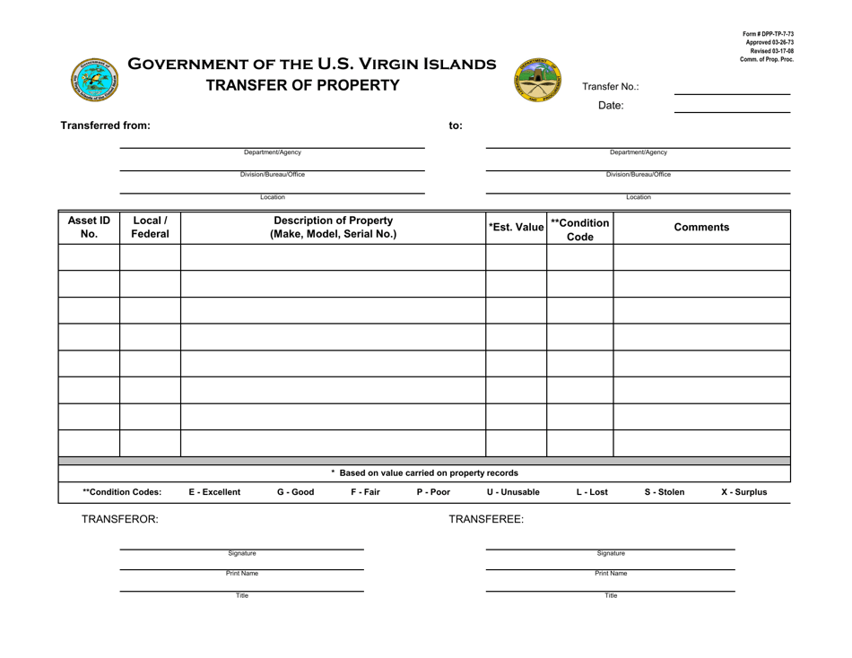 Form DPP-TP-7-73 - Fill Out, Sign Online and Download Fillable PDF ...