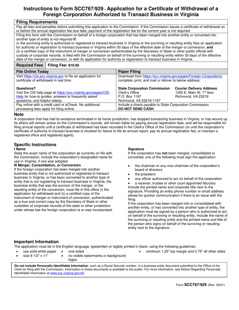 Form SCC767/929 - Fill Out, Sign Online and Download Printable PDF ...