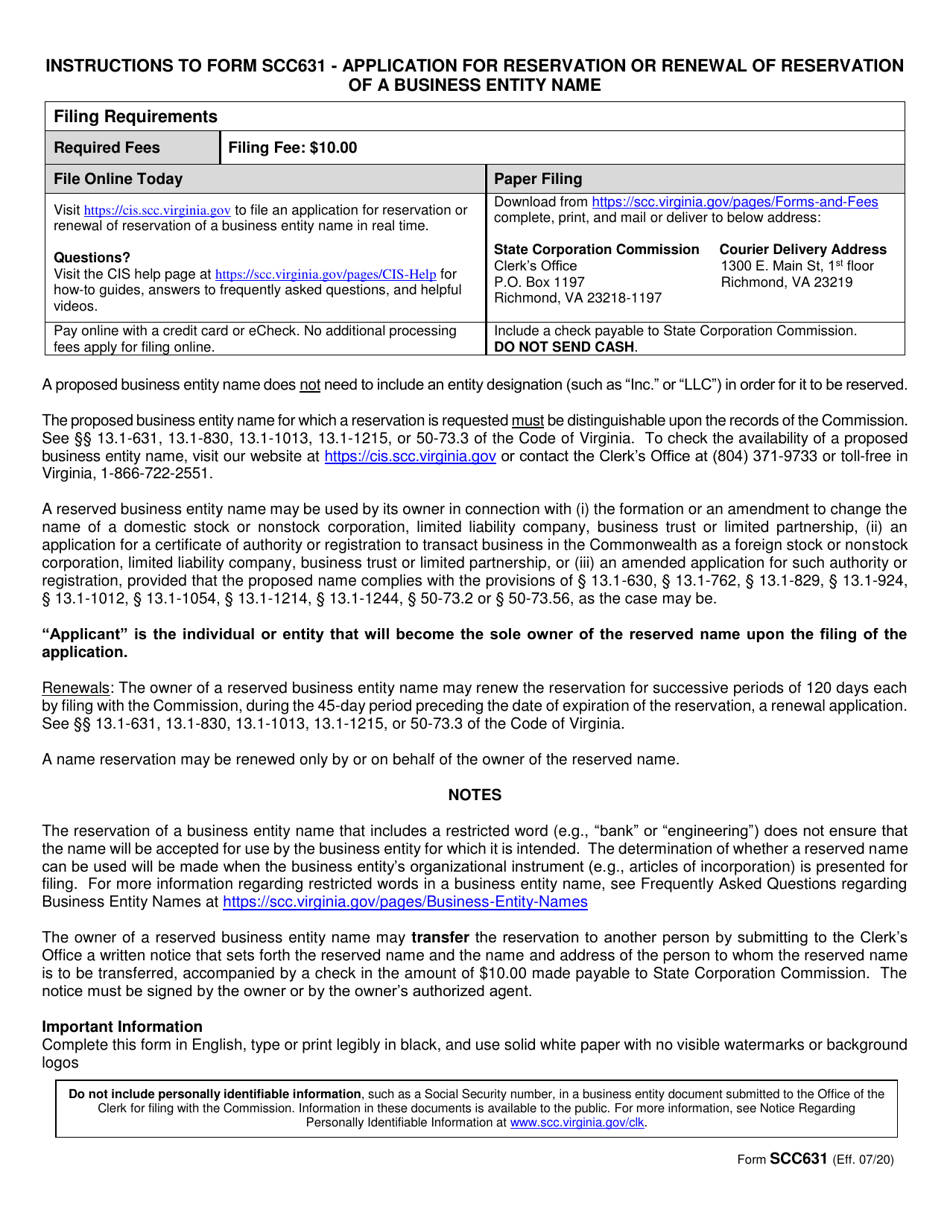 Form SCC631 - Fill Out, Sign Online and Download Printable PDF ...