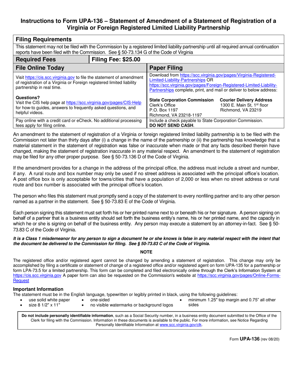 Form UPA-136 - Fill Out, Sign Online and Download Printable PDF ...