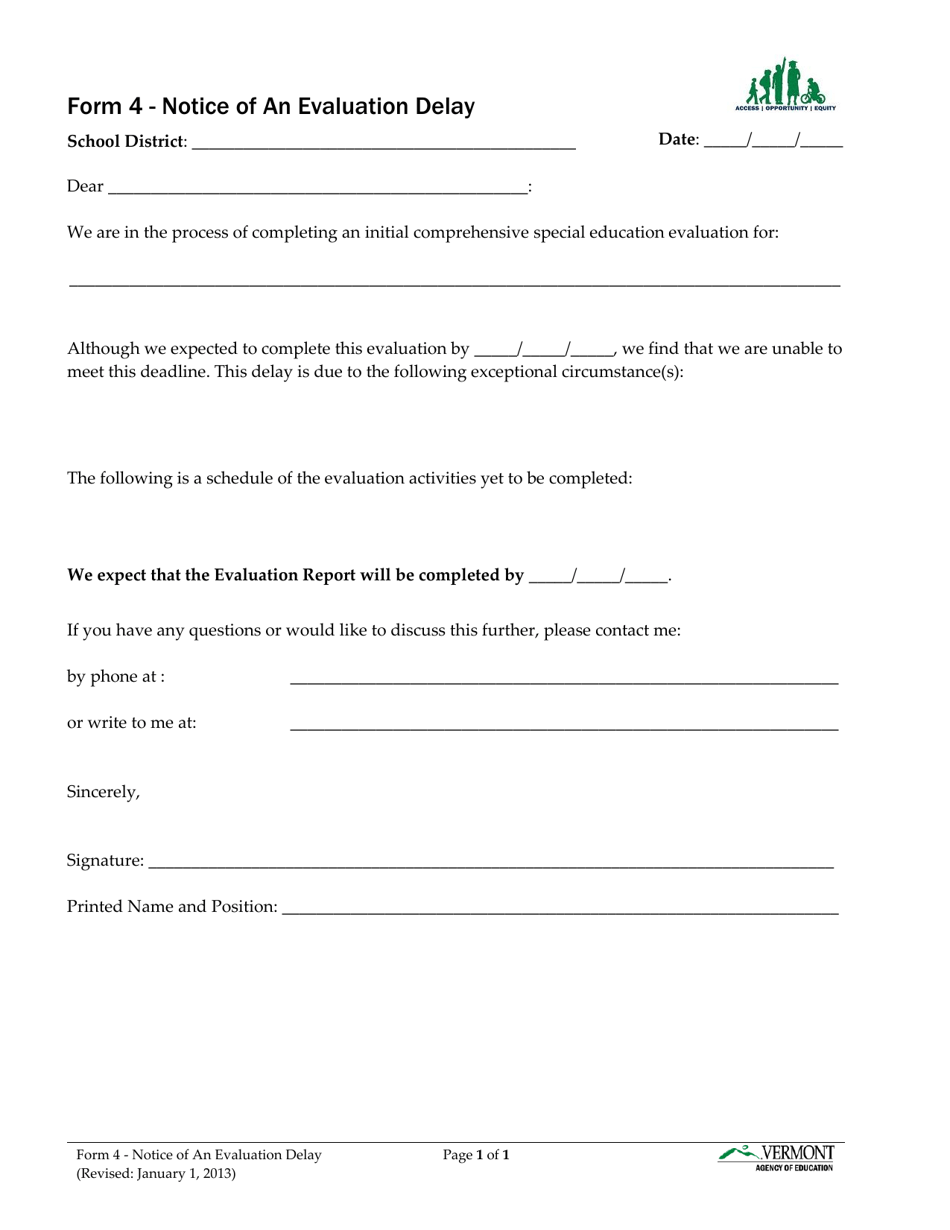 Form 4 - Fill Out, Sign Online and Download Printable PDF, Vermont ...