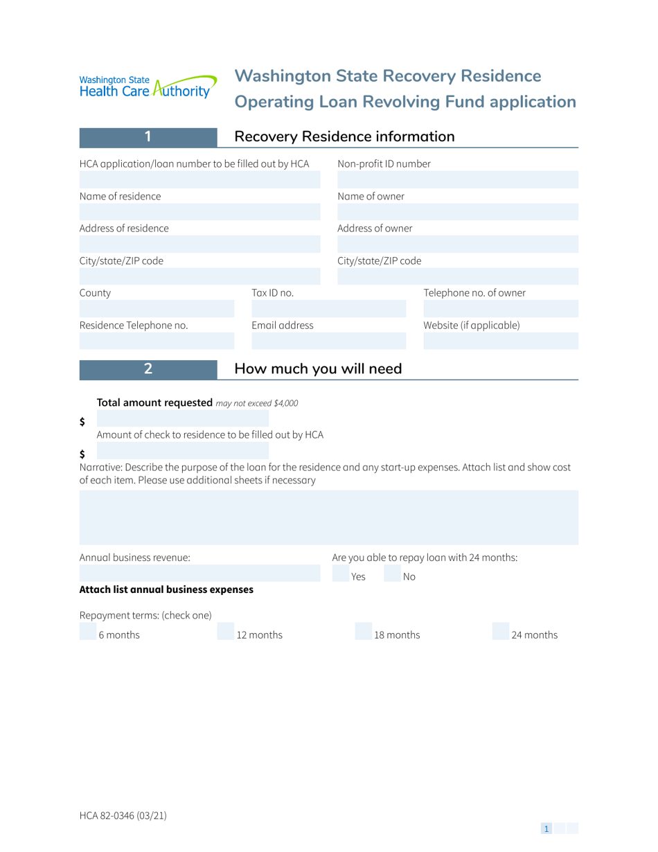 Form HCA82-0346 - Fill Out, Sign Online and Download Fillable PDF ...