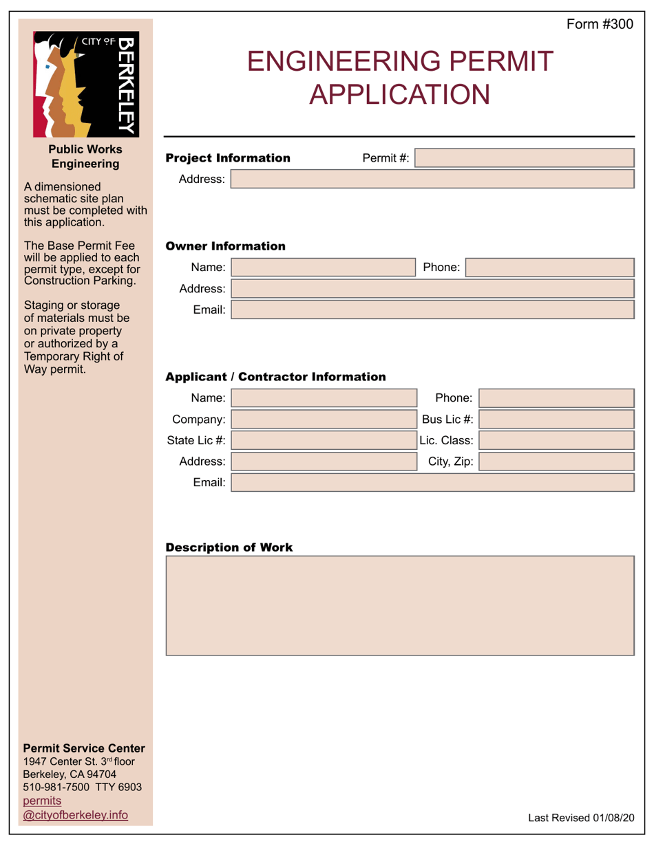Form 300 - Fill Out, Sign Online and Download Fillable PDF, City of ...