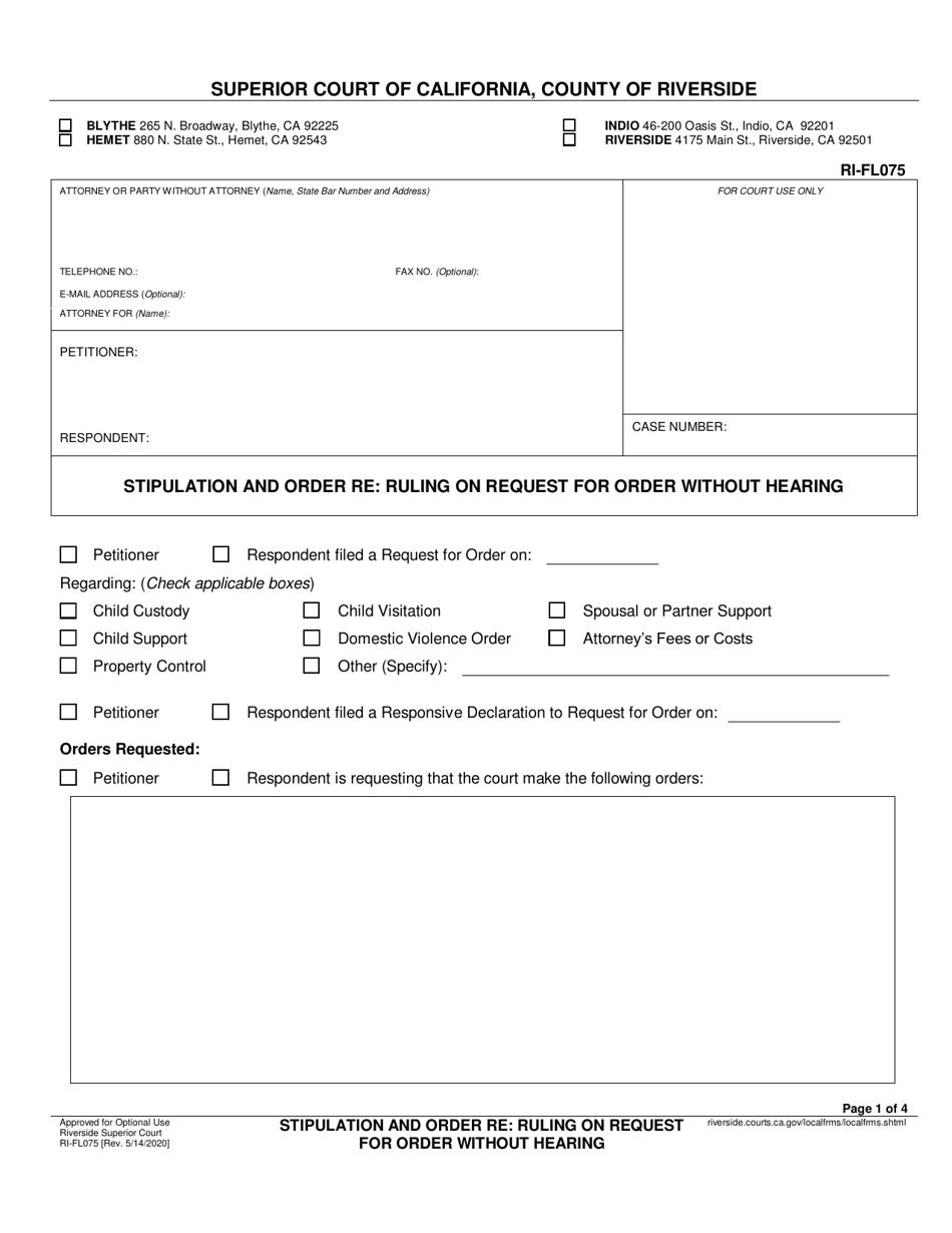 Form RI-FL075 - Fill Out, Sign Online and Download Fillable PDF, County ...