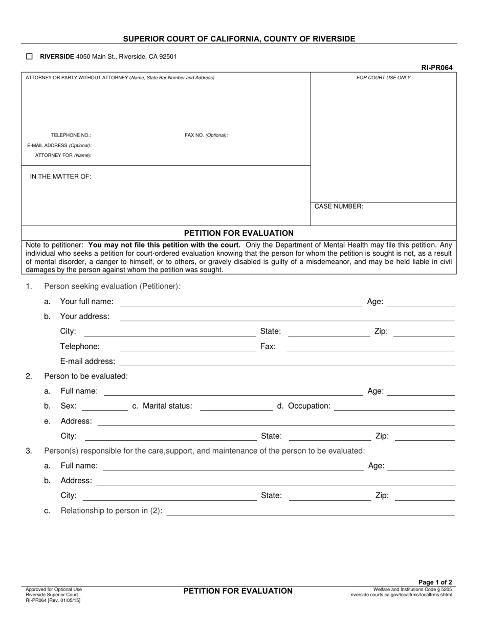 Form RI-PR064 - Fill Out, Sign Online and Download Fillable PDF, County ...