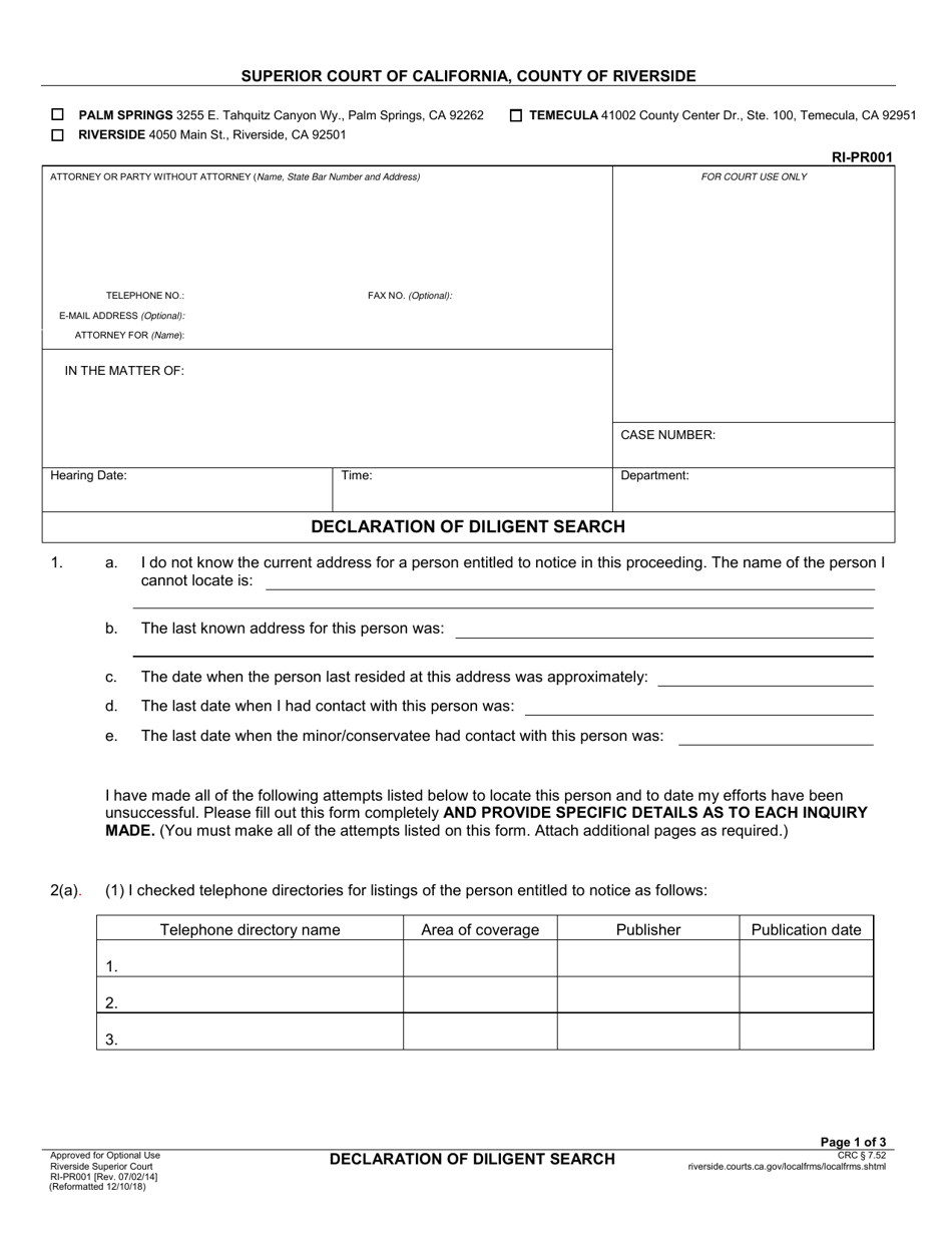 Form RI-PR001 - Fill Out, Sign Online and Download Fillable PDF, County ...