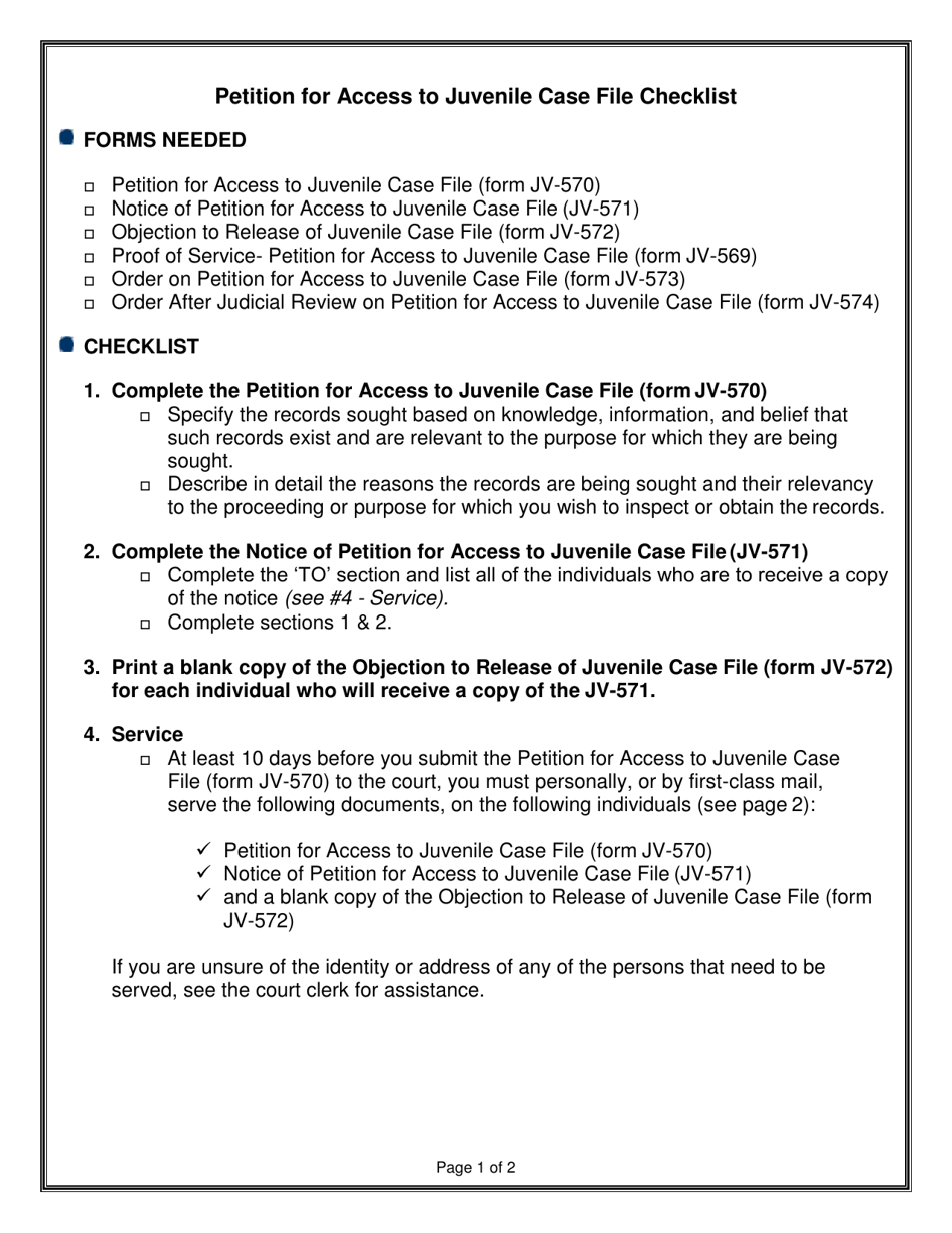 County of Riverside, California Petition for Access to Juvenile Case ...