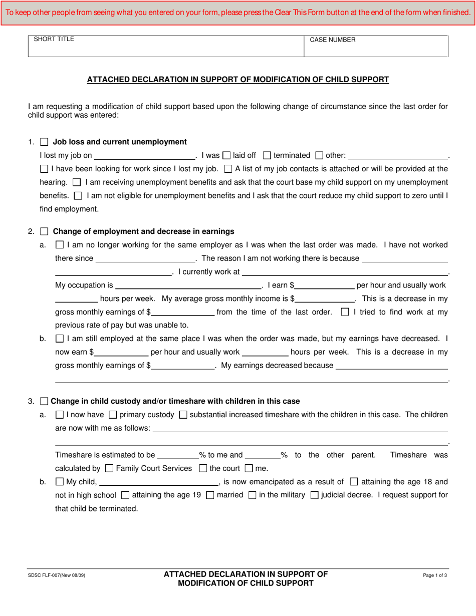 Form FLF-007 - Fill Out, Sign Online and Download Fillable PDF, County ...