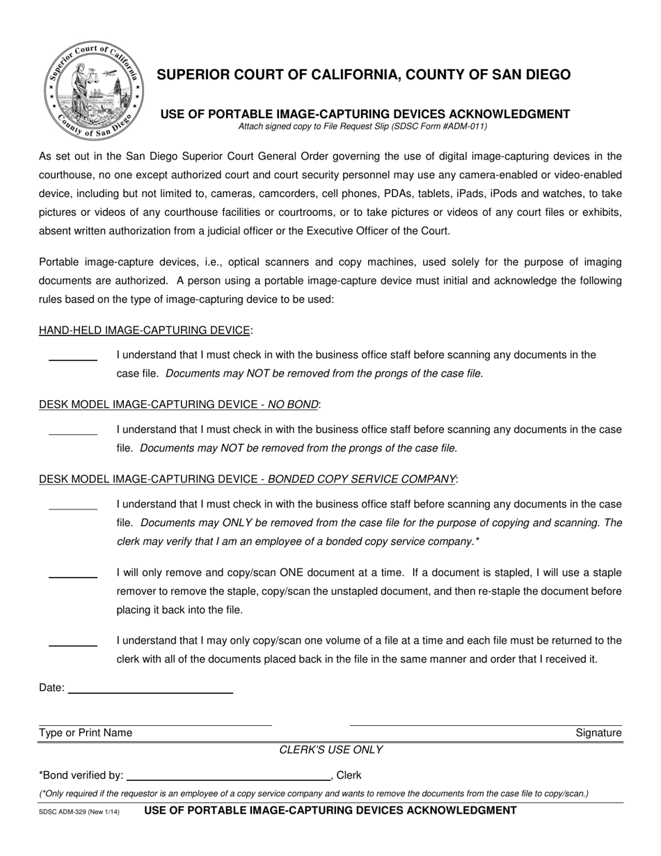 Form ADM-329 - Fill Out, Sign Online and Download Printable PDF, County ...