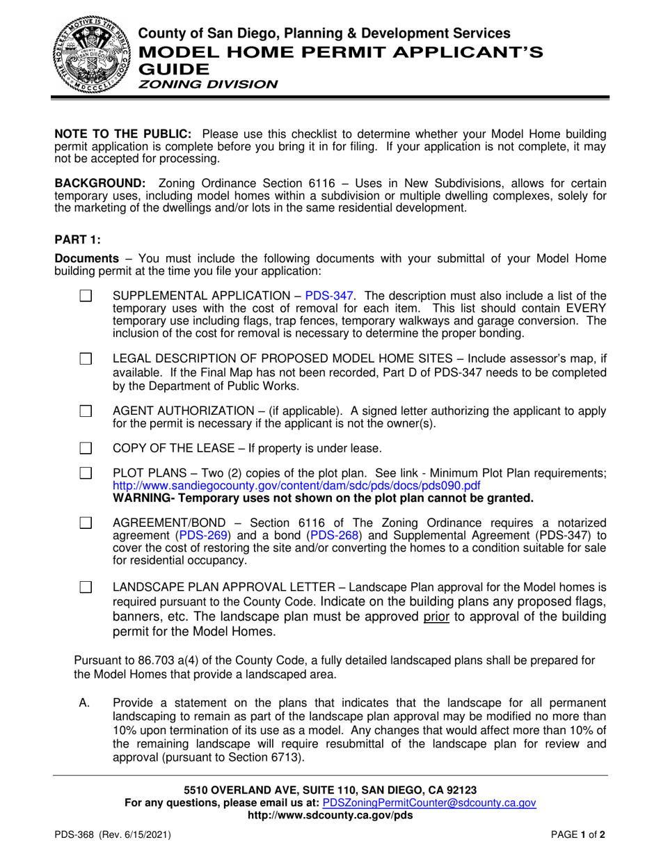 Form PDS-368 - Fill Out, Sign Online and Download Fillable PDF, County ...