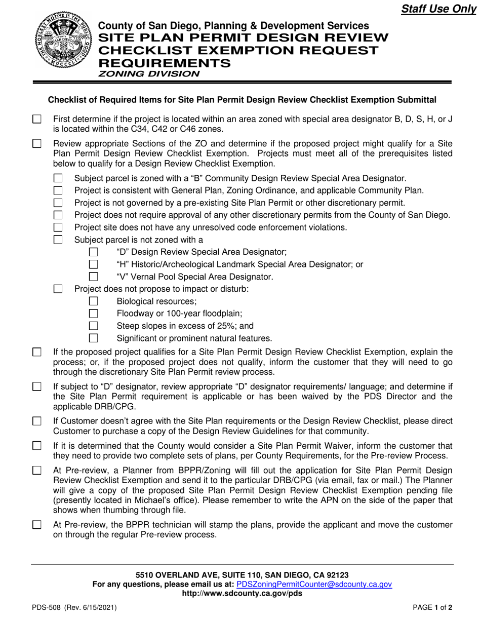 Form PDS-508 - Fill Out, Sign Online and Download Fillable PDF, County ...