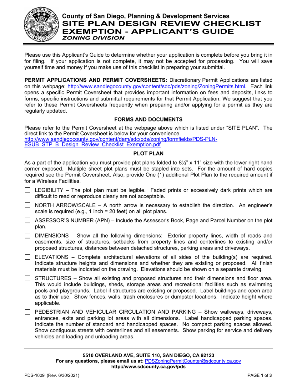 Form PDS-1009 - Fill Out, Sign Online and Download Fillable PDF, County ...