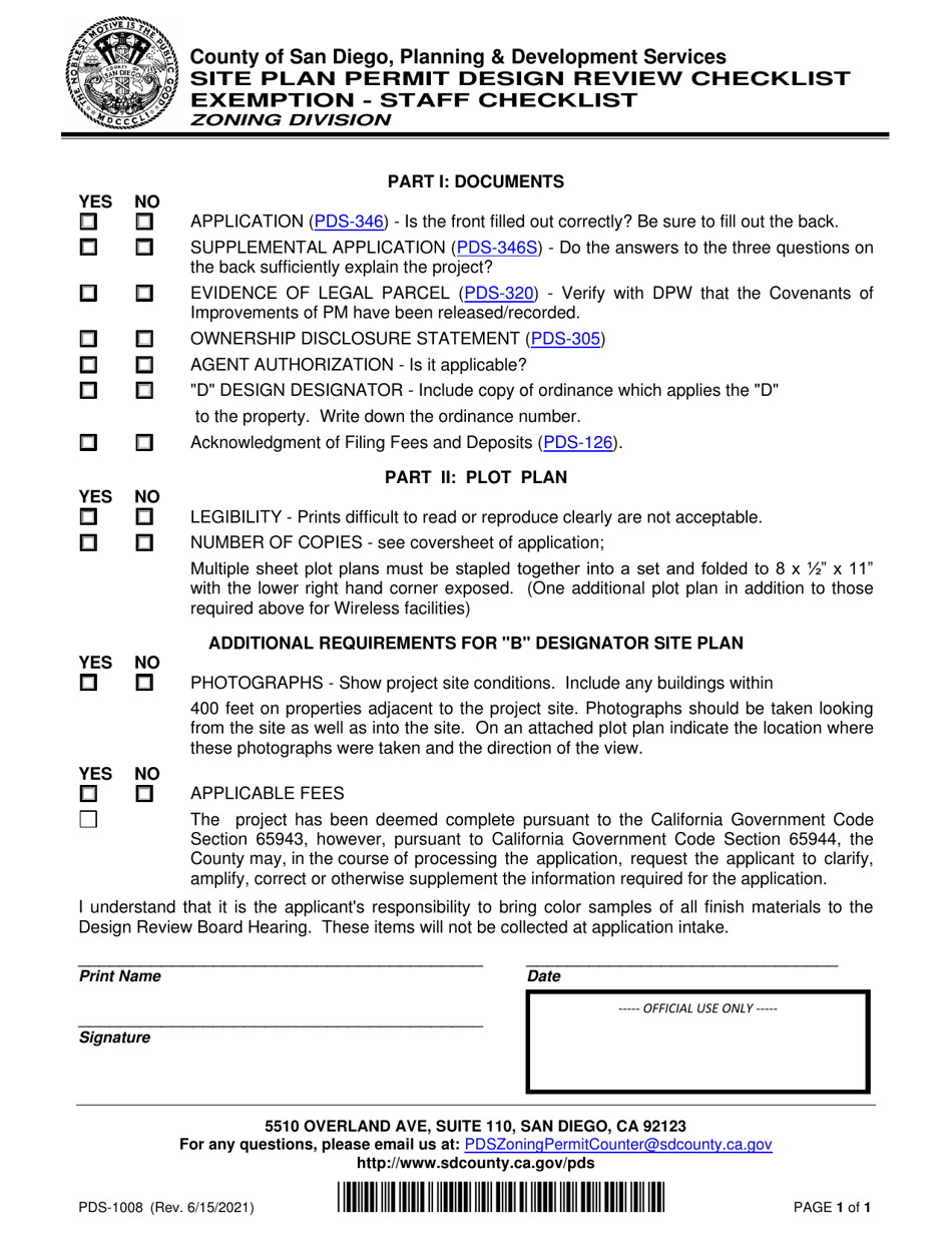 Form PDS-1008 - Fill Out, Sign Online and Download Fillable PDF, County ...