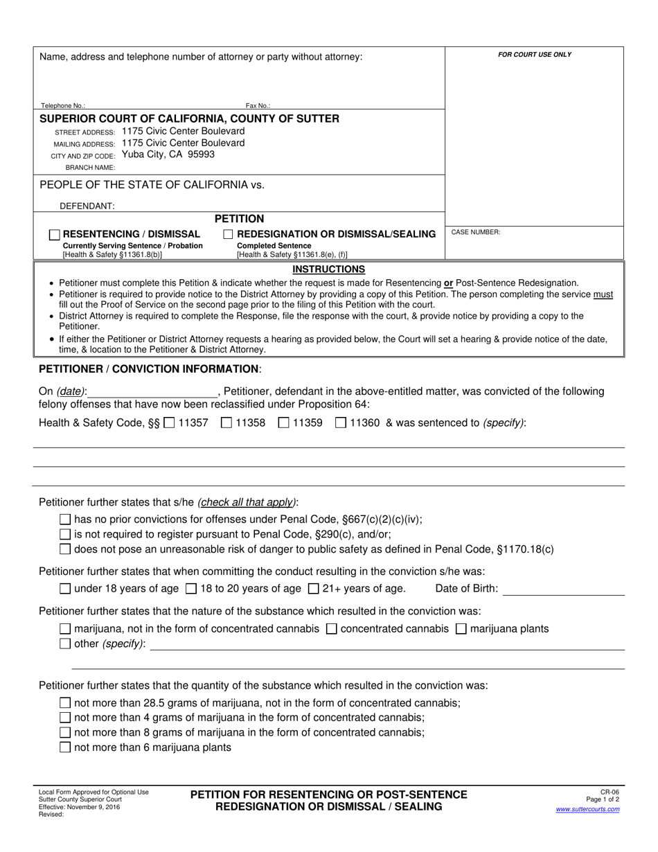 Form CR-06 - Fill Out, Sign Online and Download Printable PDF, County ...