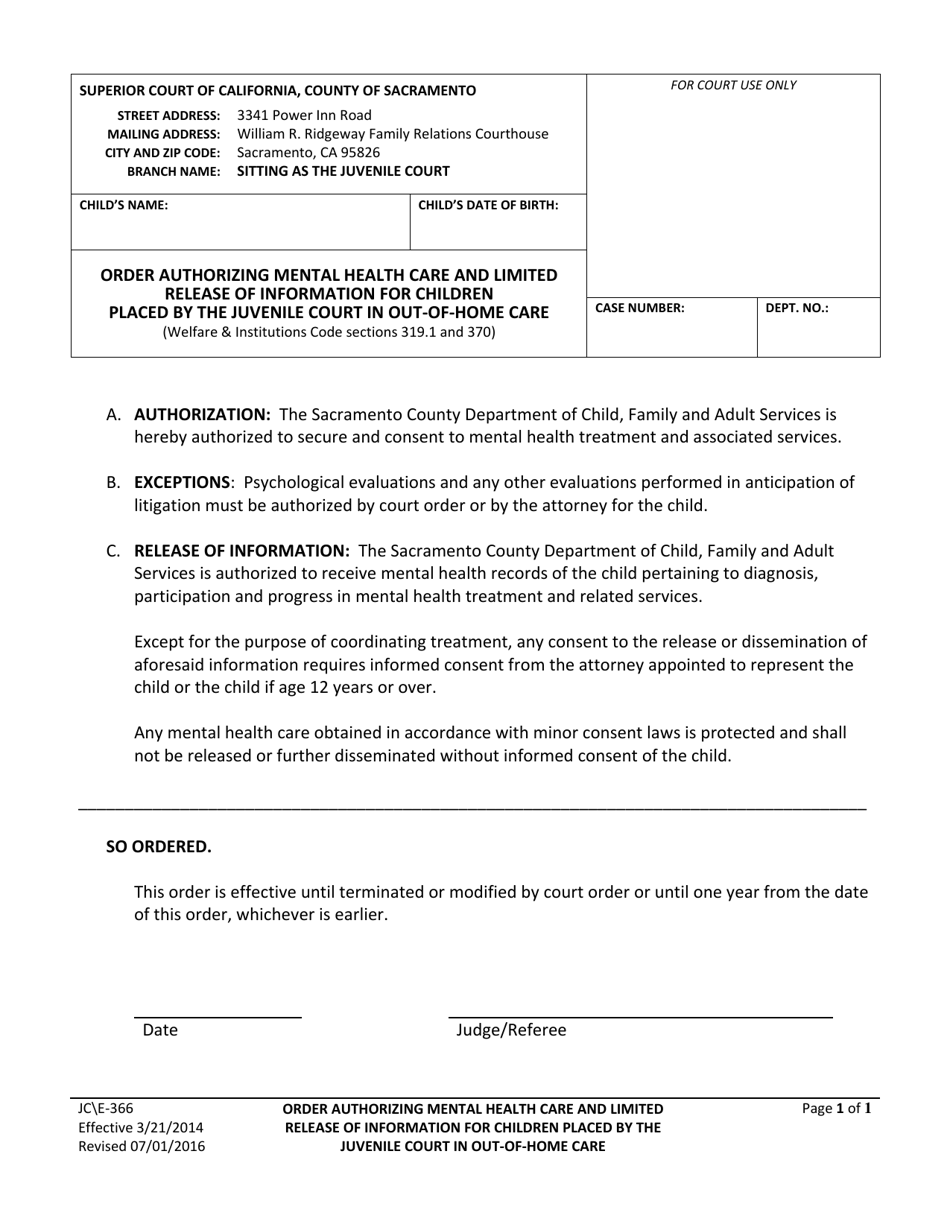 Form JC\E-366 - Fill Out, Sign Online and Download Fillable PDF, County ...