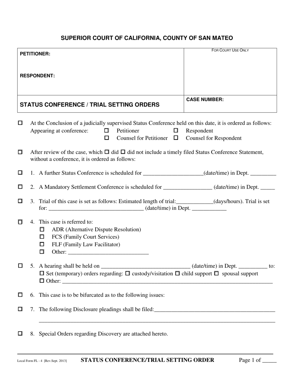 Form FL-4 - Fill Out, Sign Online and Download Fillable PDF, County of ...