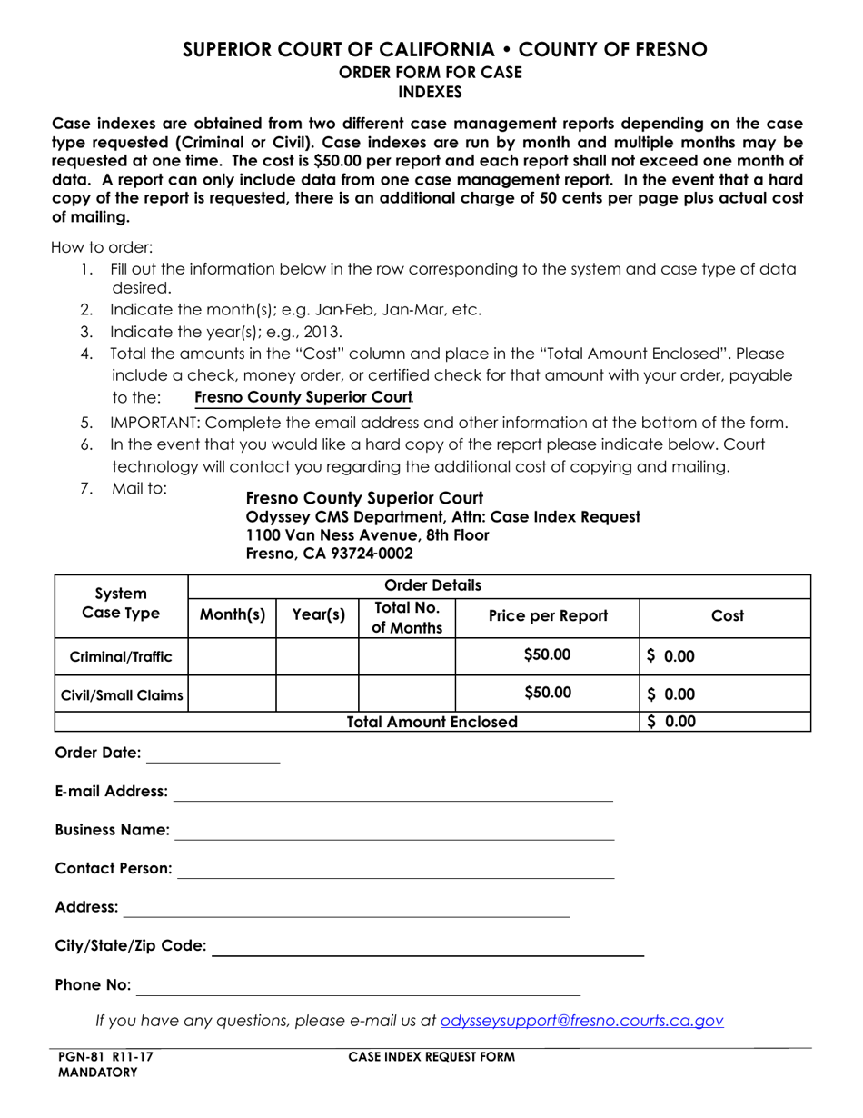 Form PGN-81 - Fill Out, Sign Online and Download Fillable PDF, County of Fresno, California ...