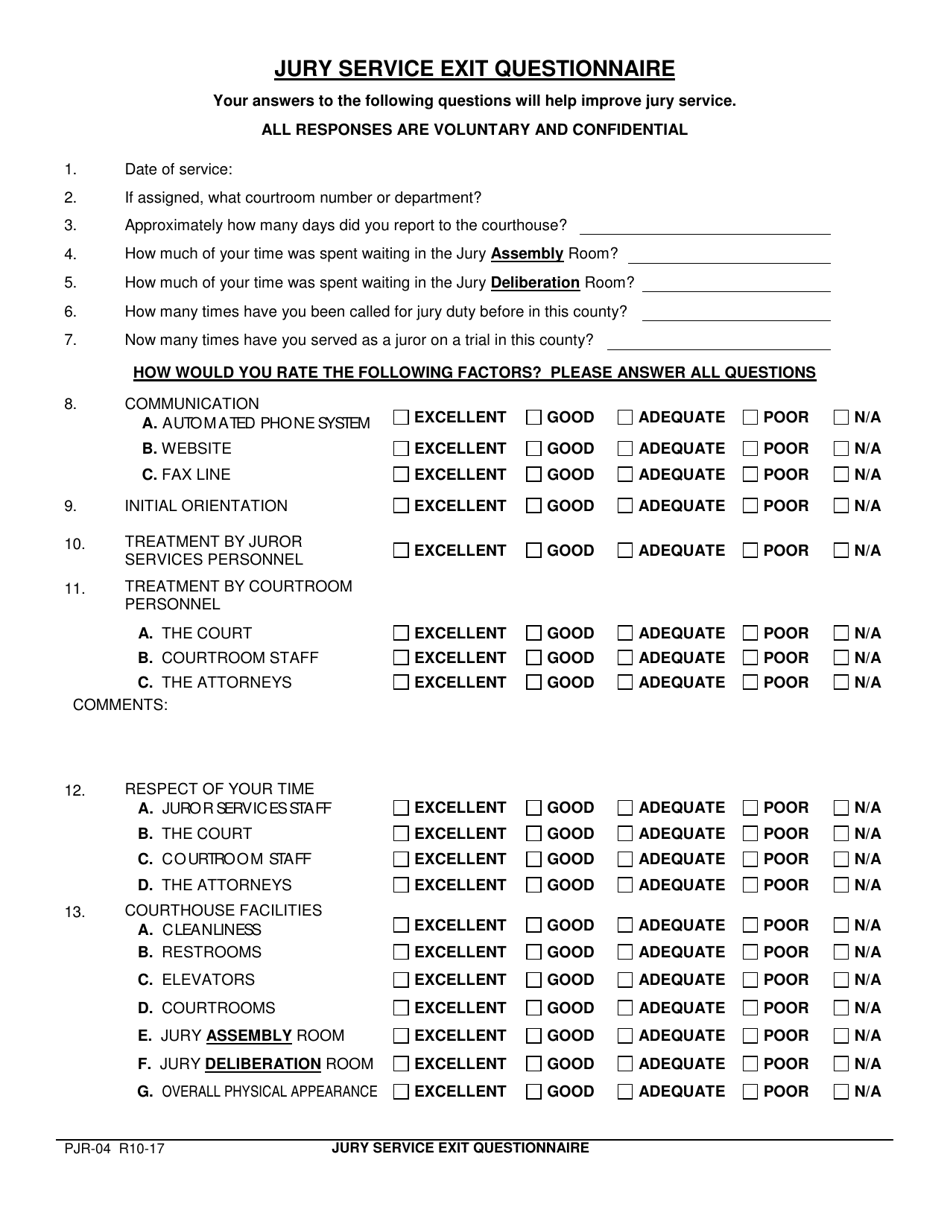 Form PJR-04 - Fill Out, Sign Online and Download Fillable PDF, County ...