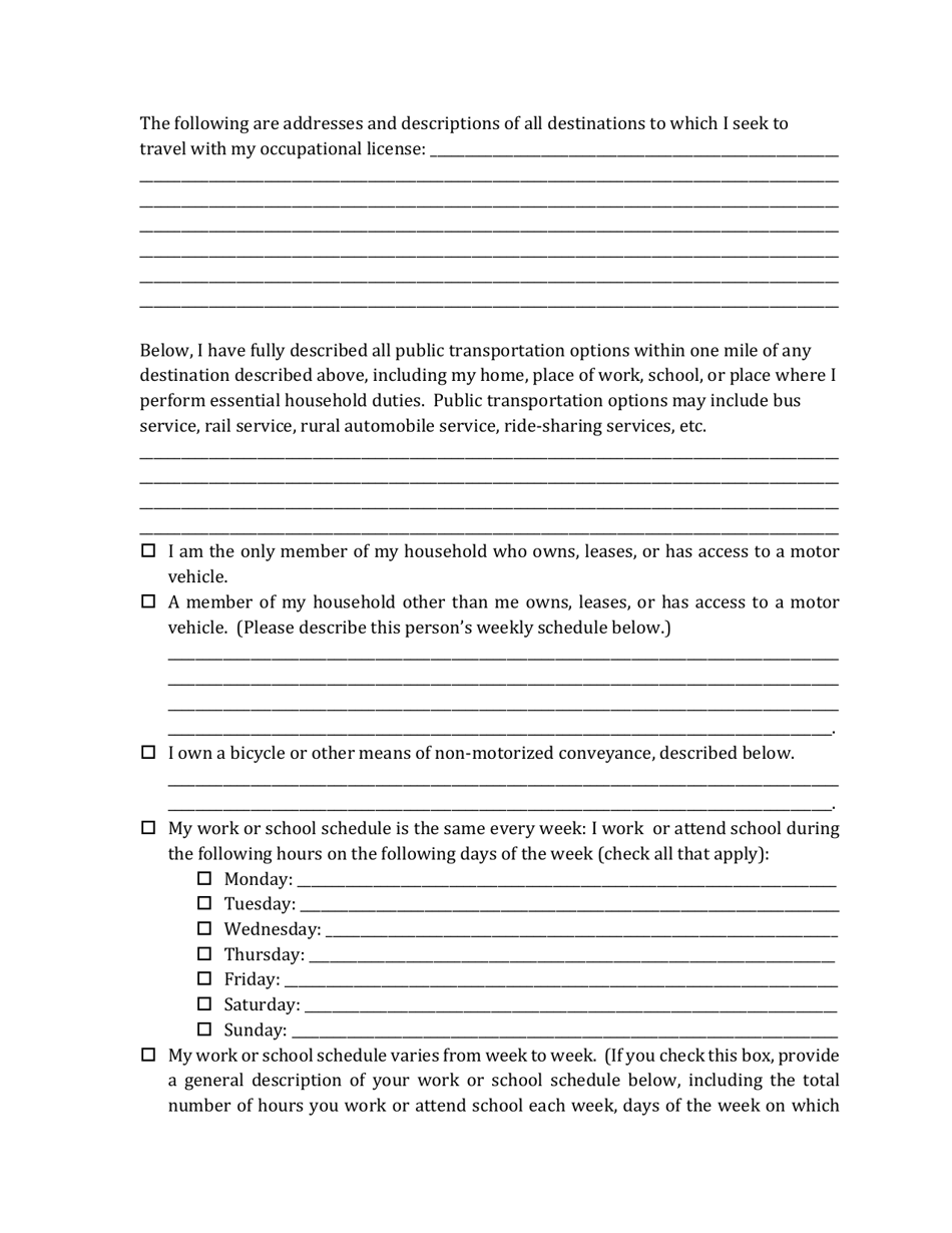 Williamson County, Texas Petition for Occupational License - Precinct ...