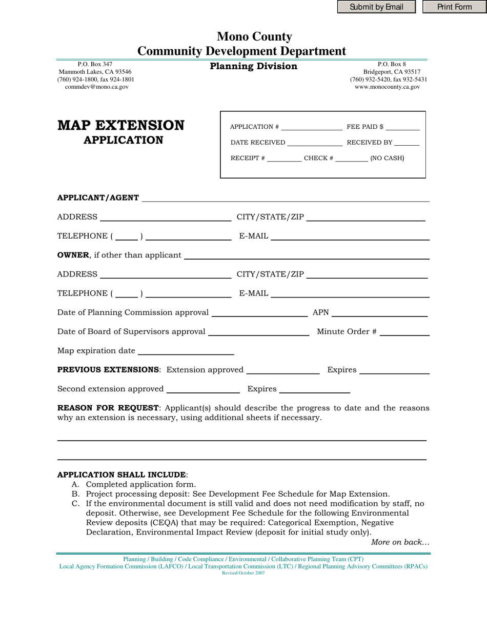 Mono County, California Map Extension Application - Fill Out, Sign ...