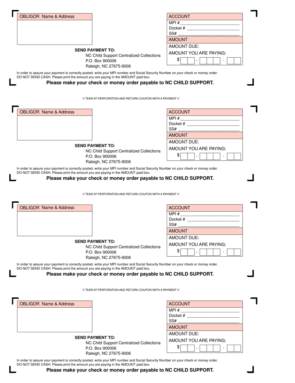 North Carolina Payment Coupons - Fill Out, Sign Online and Download PDF ...