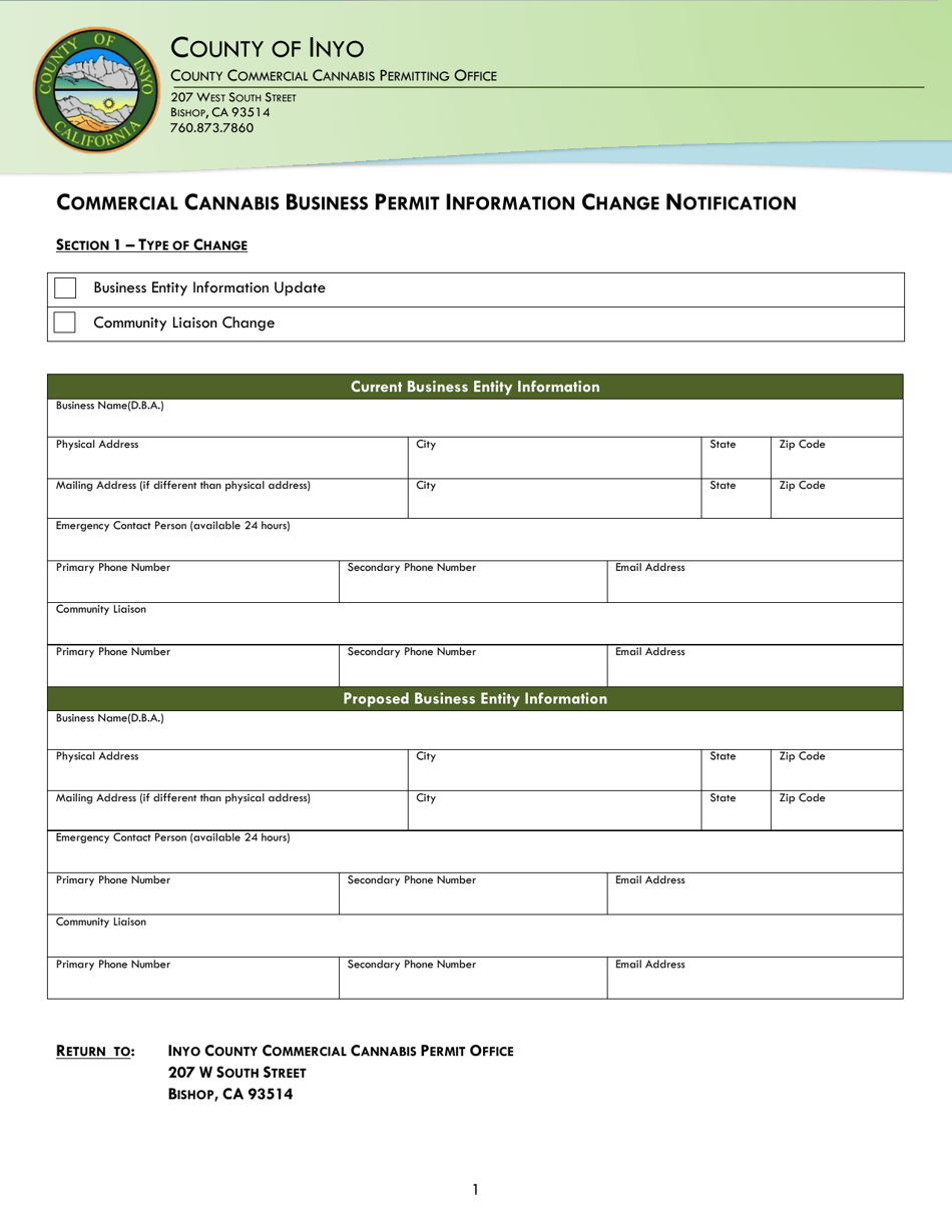 Inyo County, California Commercial Cannabis Business Permit Information ...