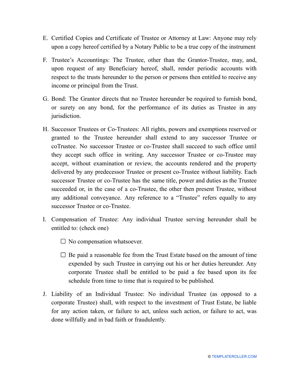 Revocable Living Trust Form Fill Out Sign Online And Download Pdf