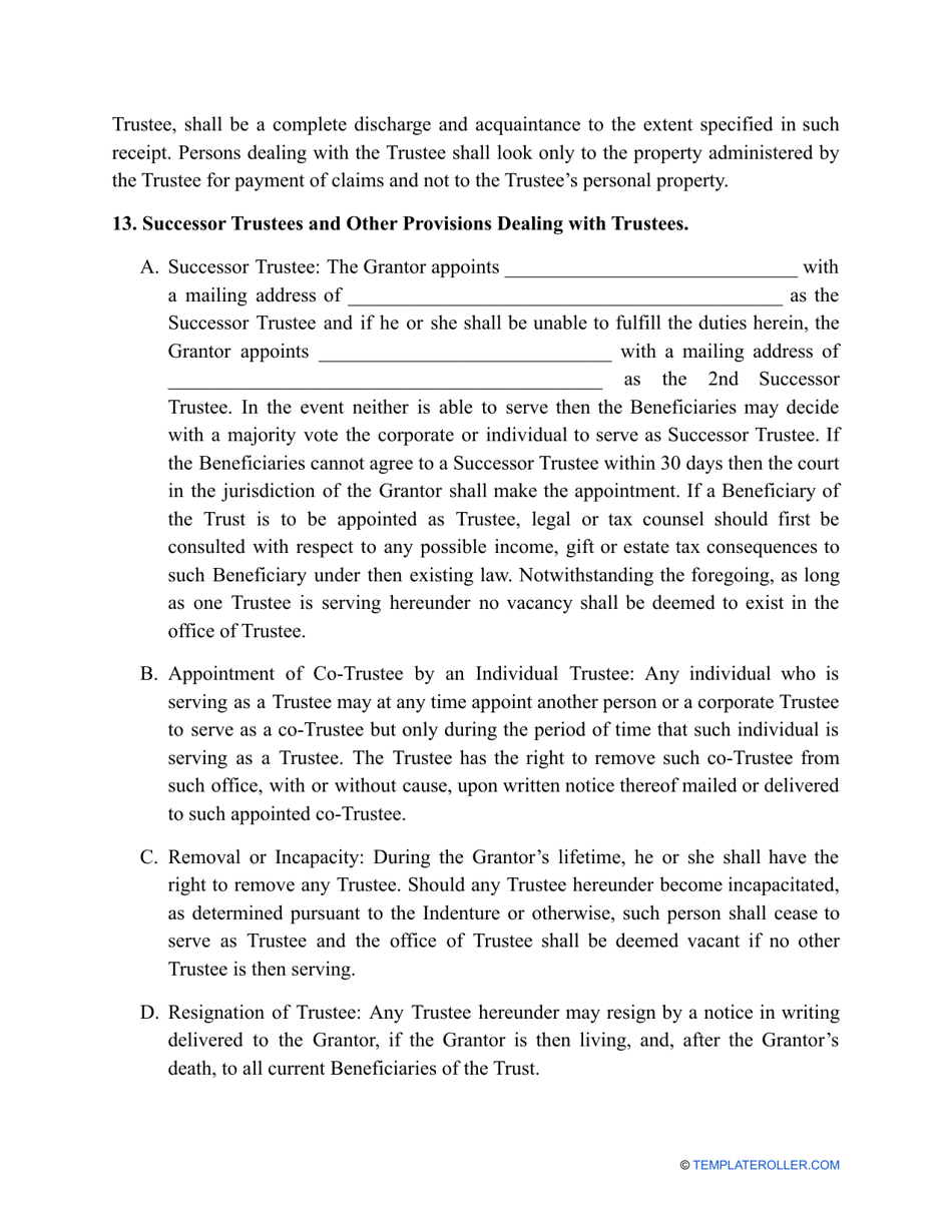 Revocable Living Trust Form Fill Out Sign Online And Download Pdf