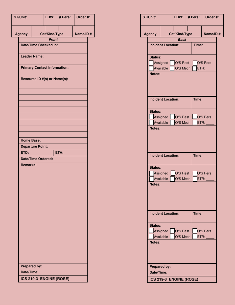 ICS Form 219-3 - Fill Out, Sign Online and Download Fillable PDF ...