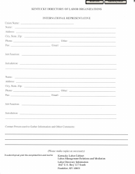Kentucky International Representatives Form - Fill Out, Sign Online and Download PDF ...