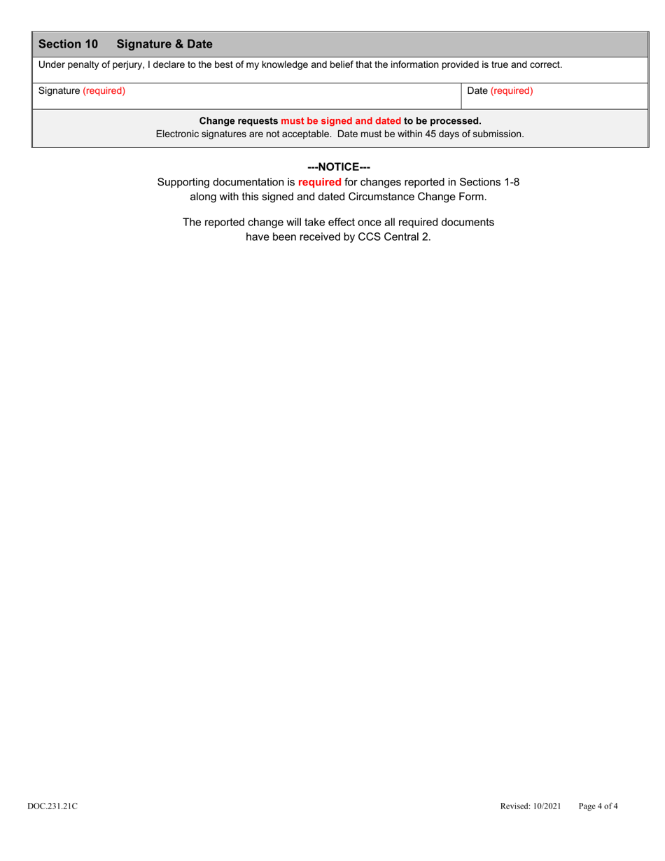 Form DOC.231.21C - Fill Out, Sign Online and Download Fillable PDF ... Form DOC.231.21C - Fill Out, Sign Online and Download Fillable PDF ...
